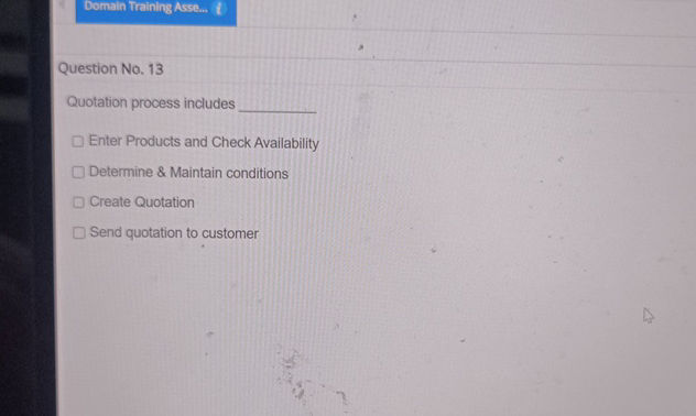 Question No 13 Quotation process includes | StudyX