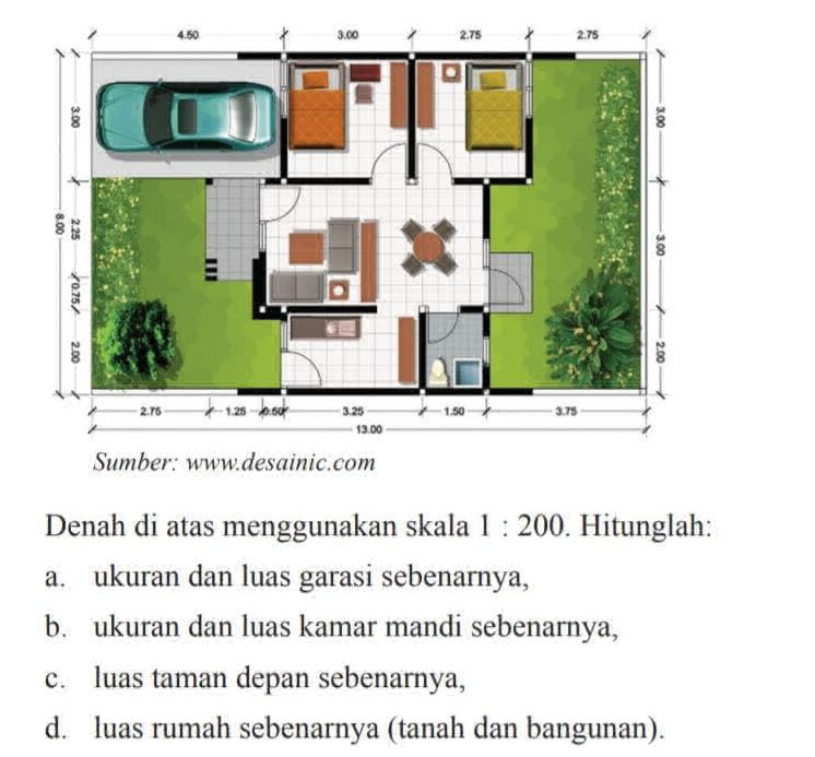 Denah di atas menggunakan skala 1 200 | StudyX