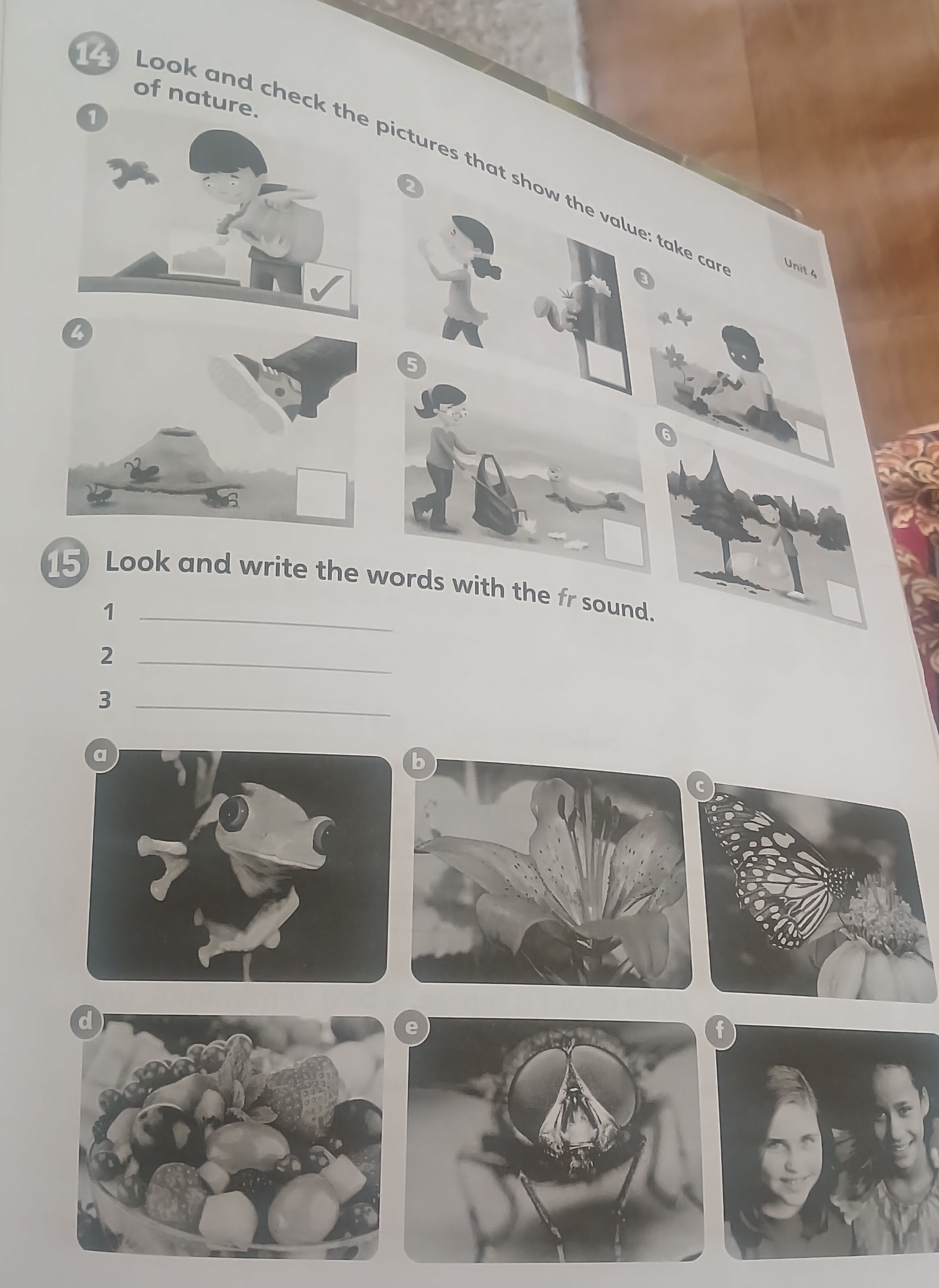 14 Look and check the pictures that show the | StudyX