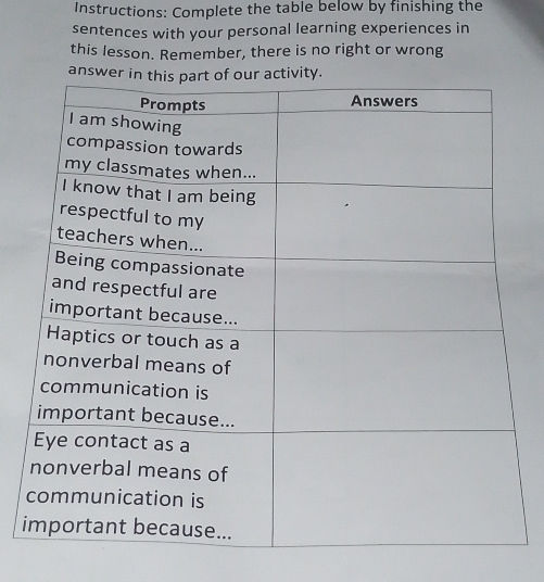 Instructions Complete the table below by | StudyX