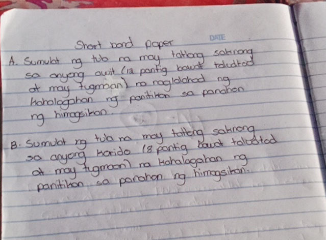 A Sumulat ng tula na may tatlong saknong sa | StudyX