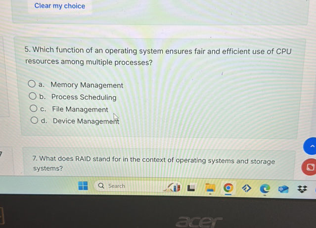 5 Which function of an operating system | StudyX