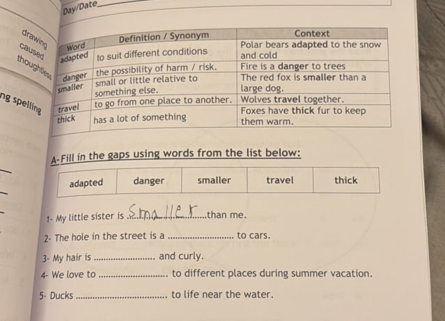 A-Fill in the gaps using words from the list | StudyX