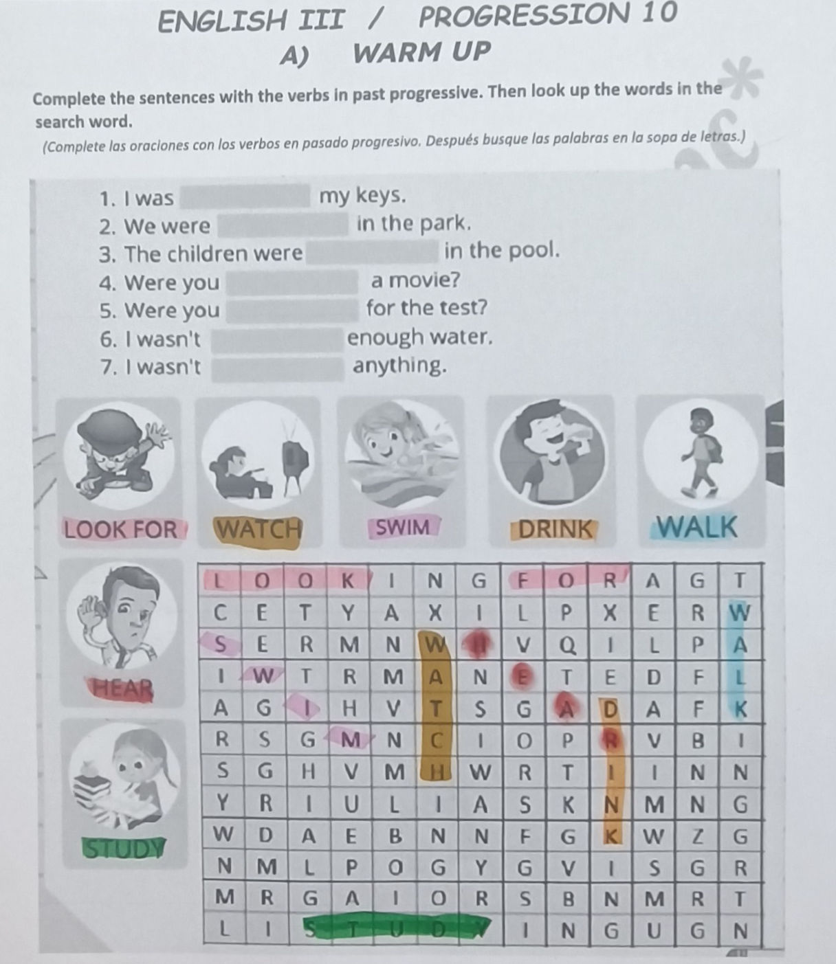 ENGLISH III / PROGRESSION 10 WARM UP A) | StudyX
