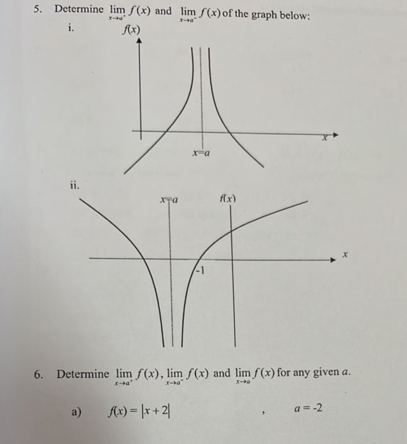 5 Determine x a- f(x) and x a+ f(x) of the | StudyX