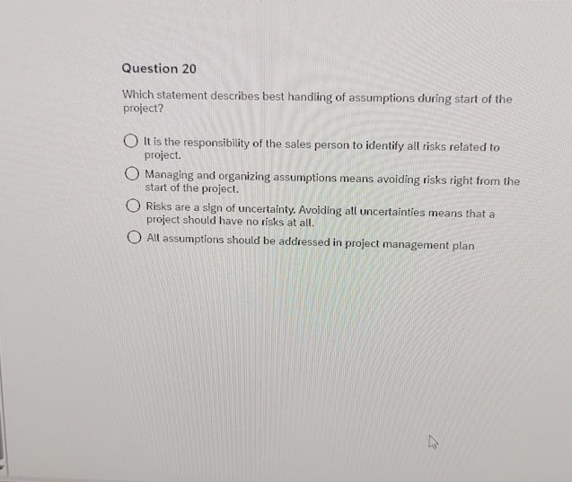 Question 20 Which statement describes best | StudyX