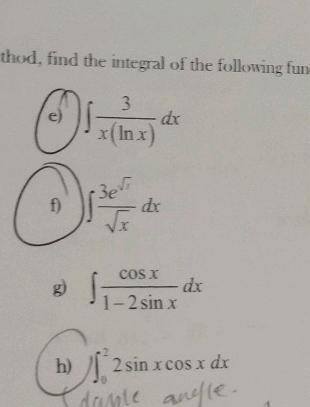 thod find the integral of the following | StudyX