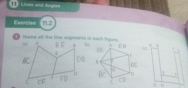 1 Name all the line segments in each figure | StudyX