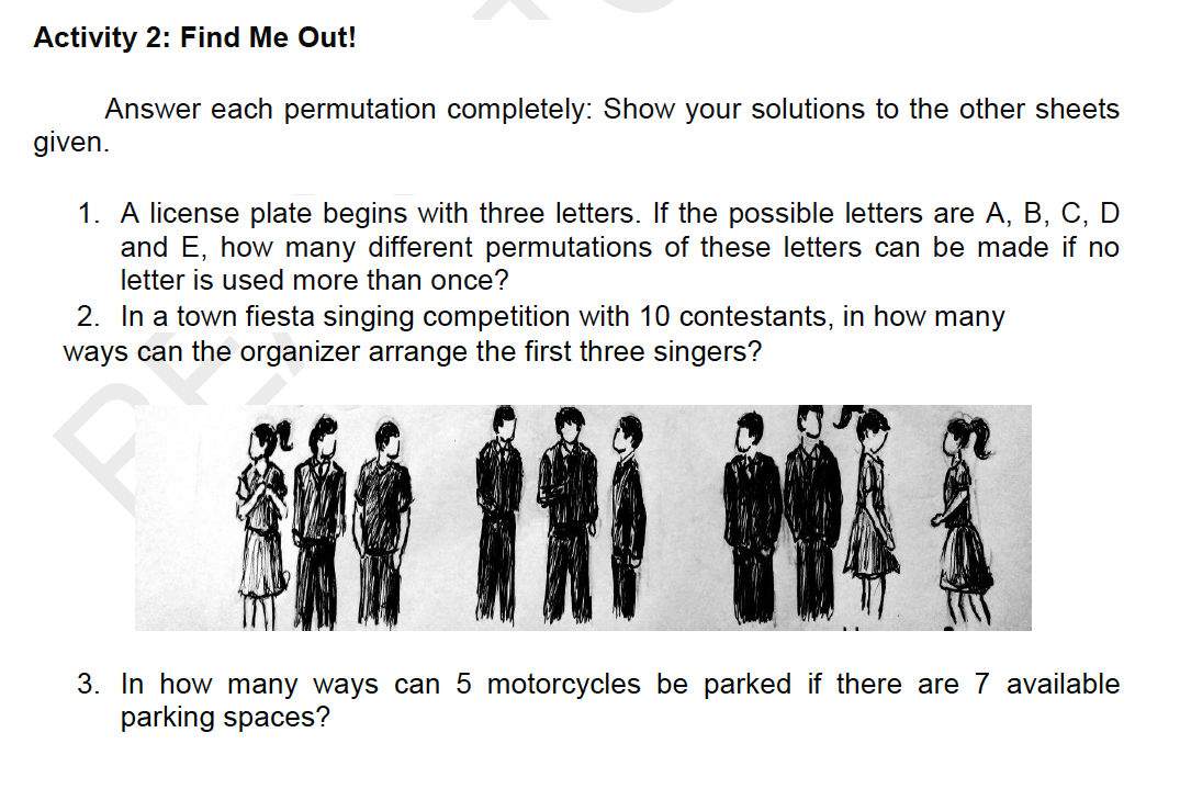 Activity 2 Find Me Out Answer each | StudyX