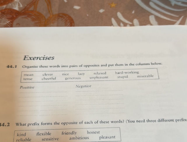 441 Organise these words into pairs of | StudyX