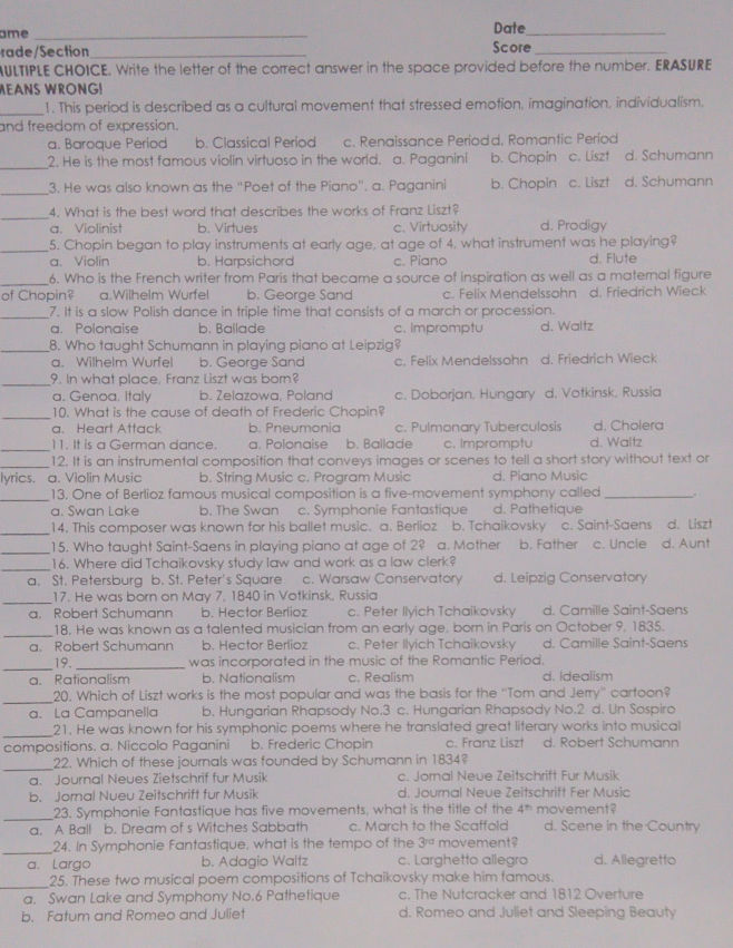 MULTIPLE CHOICE Write the letter of the | StudyX