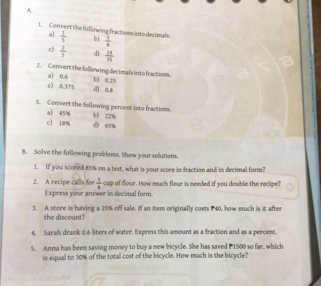 A 1 Convert the following fractions into | StudyX
