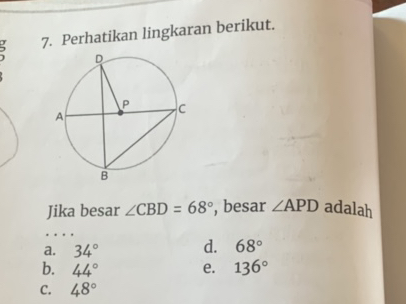 7 Perhatikan lingkaran berikut D P C A B | StudyX