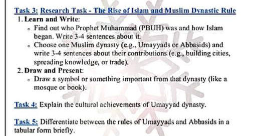 Task 3 Research Task - The Rise of Islam and | StudyX