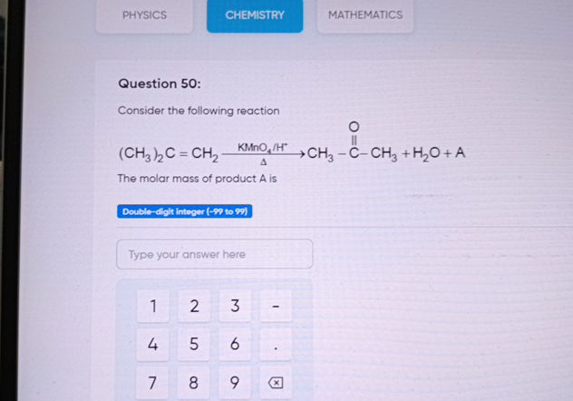 Question 50 Consider the following reaction | StudyX