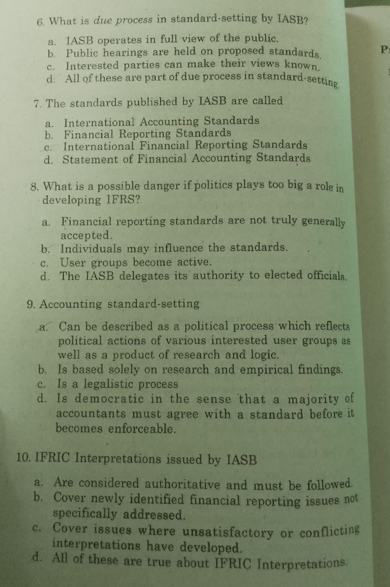 6 What is due process in standard-setting by | StudyX