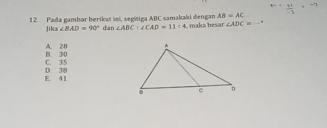 12 Pada gambar berikut ini segitiga ABC | StudyX
