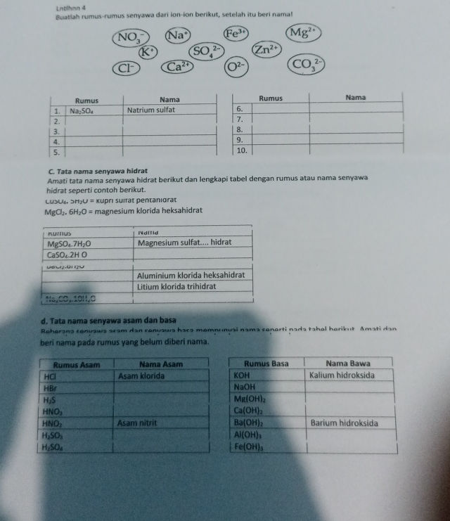 Latihan 4 Buatlah rumus-rumus senyawa dari | StudyX
