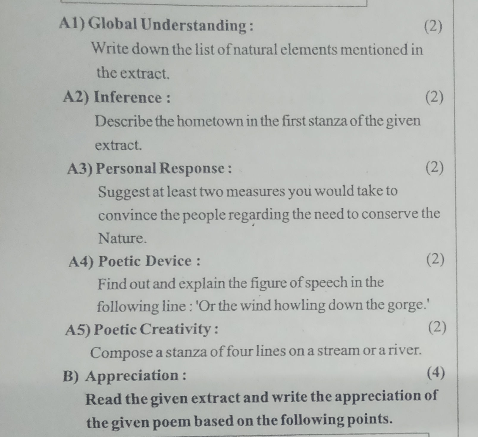 A1) Global Understanding Write down the list | StudyX