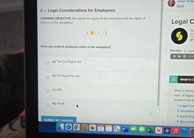 2-Legal Considerations for Employees | StudyX