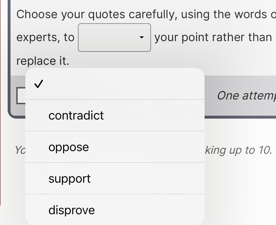 Choose your quotes carefully using the words