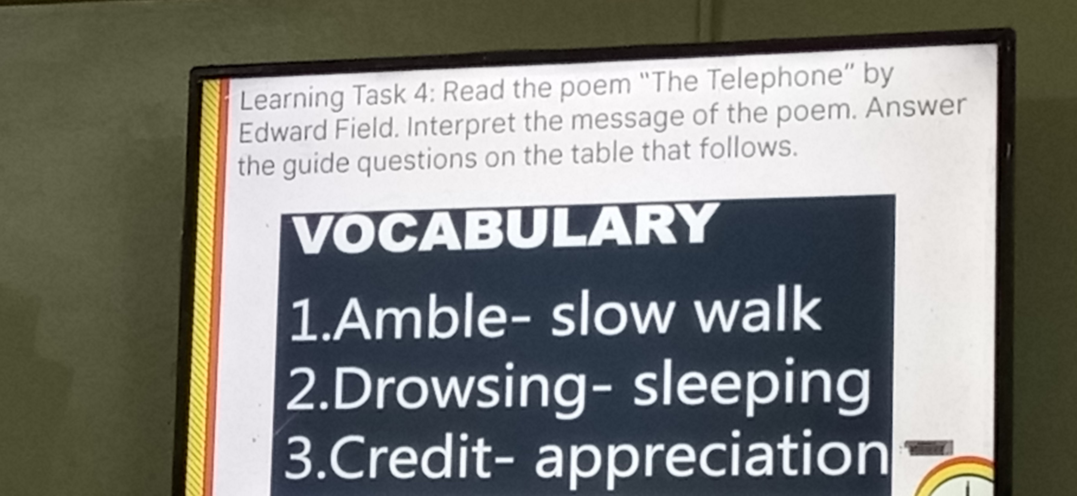 Learning Task 4 Read the poem The Telephone