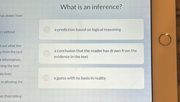 What is an inference a prediction based on | StudyX