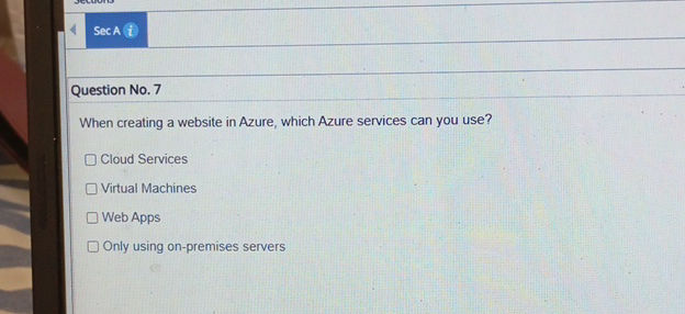 Question No 7 When creating a website in | StudyX