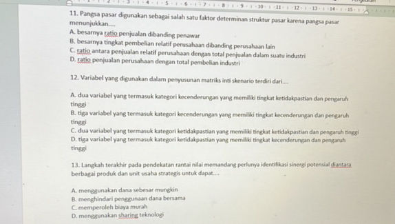 11 Pangsa pasar digunakan sebagai salah satu | StudyX