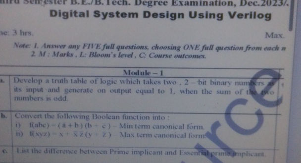 Module 1 Adevelop A Truth Table Of Logic Studyx