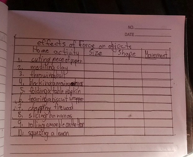 effects of force on objects Home activity | StudyX