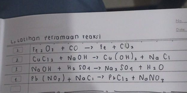 L Latihan Persamaan reaksi 1 Fe2O3 + CO - fe | StudyX