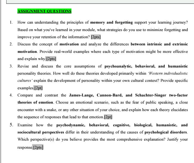 ASSIGNMENT QUESTIONS 1 How can understanding | StudyX