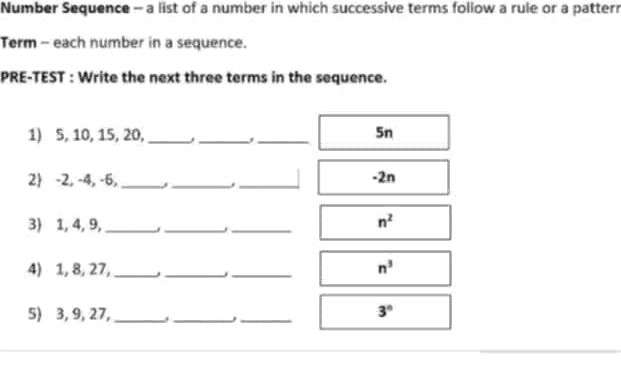 Number Sequence---a list of a number in | StudyX