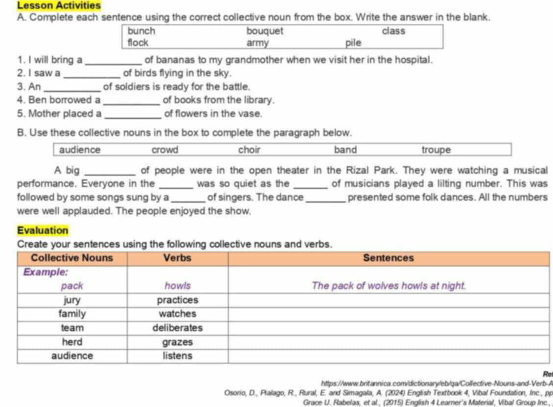 Lesson Activities A Complete each sentence | StudyX