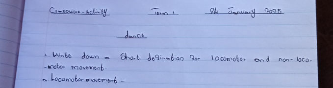 Write down a short definition for locomotor | StudyX