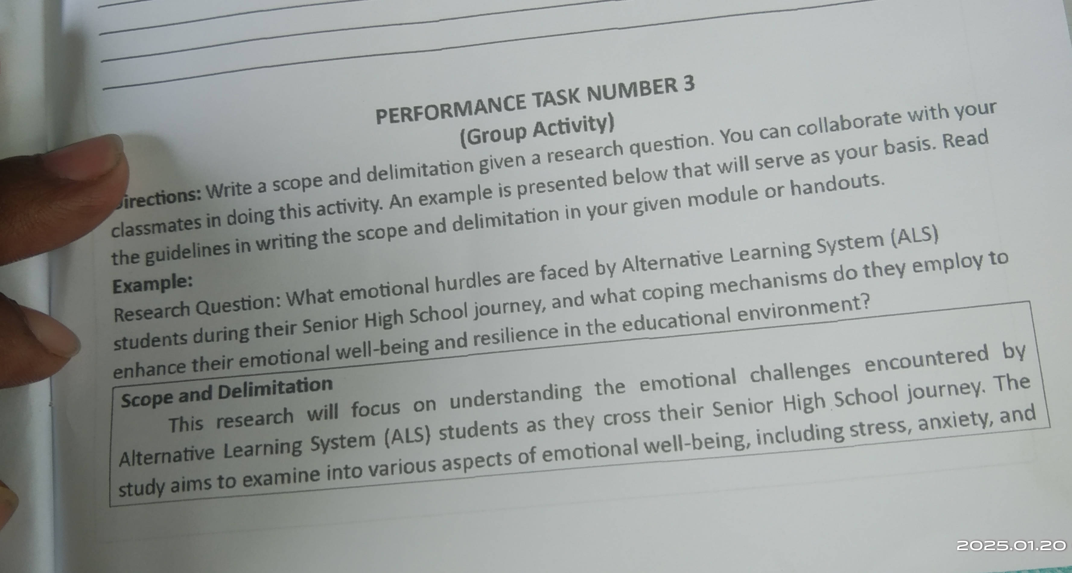 PERFORMANCE TASK NUMBER 3 (Group Activity) | StudyX