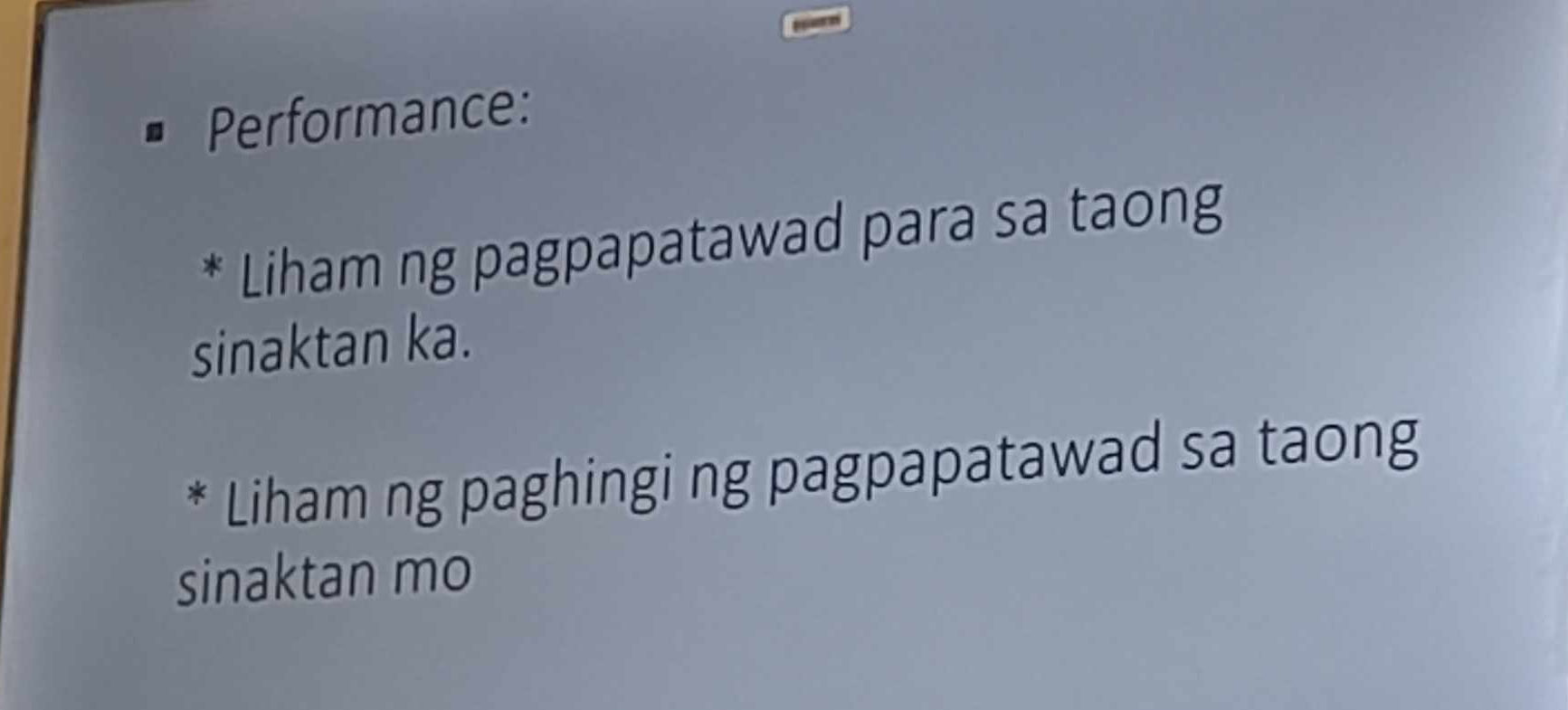 Performance Liham ng pagpapatawad para sa | StudyX