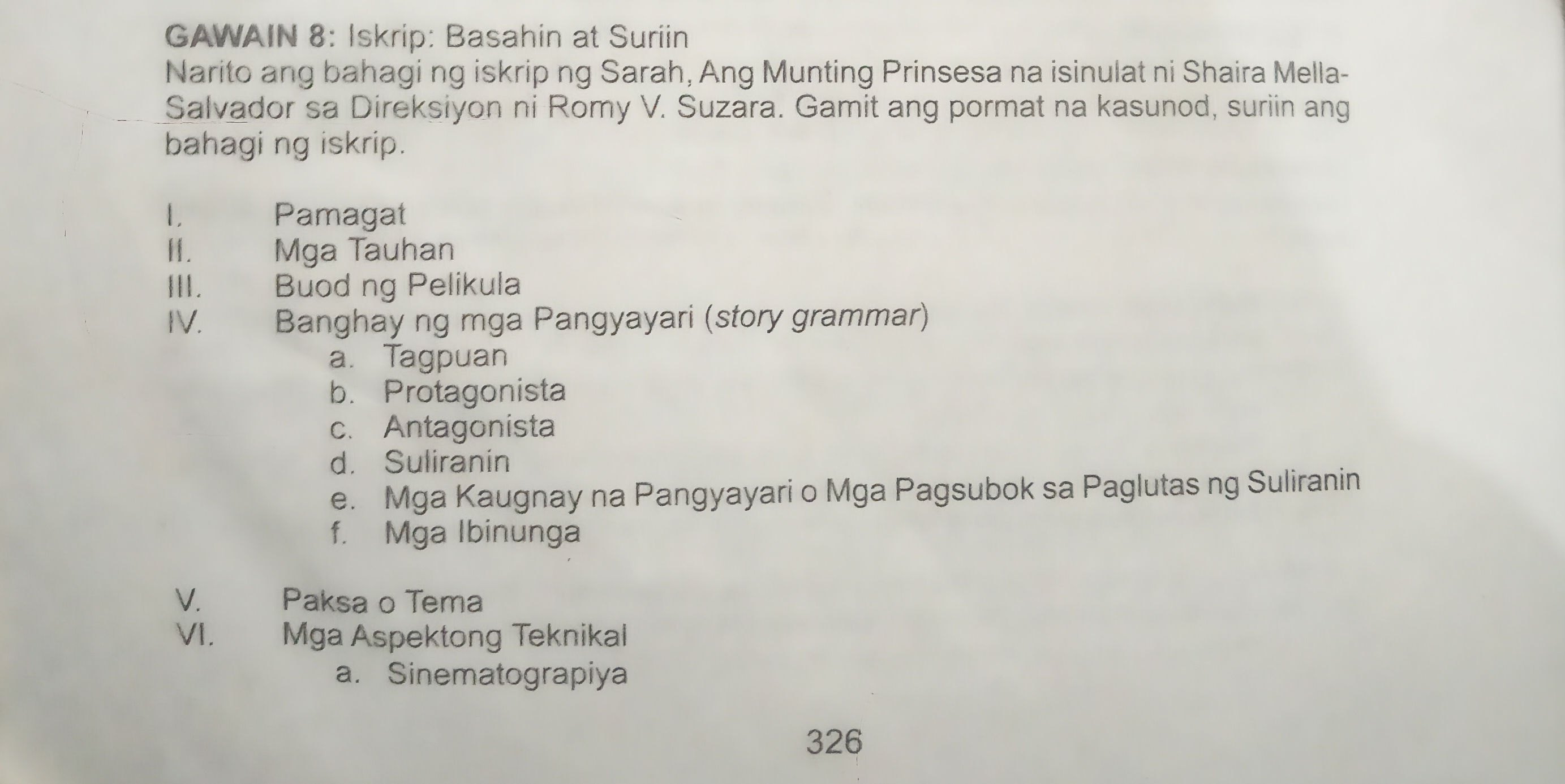 GAWAIN 8 Iskrip Basahin at Suriin Narito ang