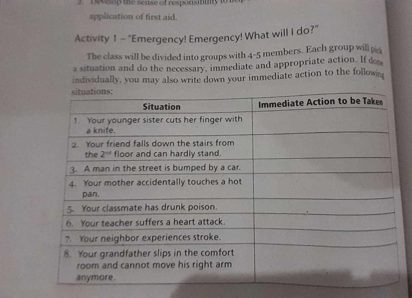 Develop the sense of responsibility | StudyX