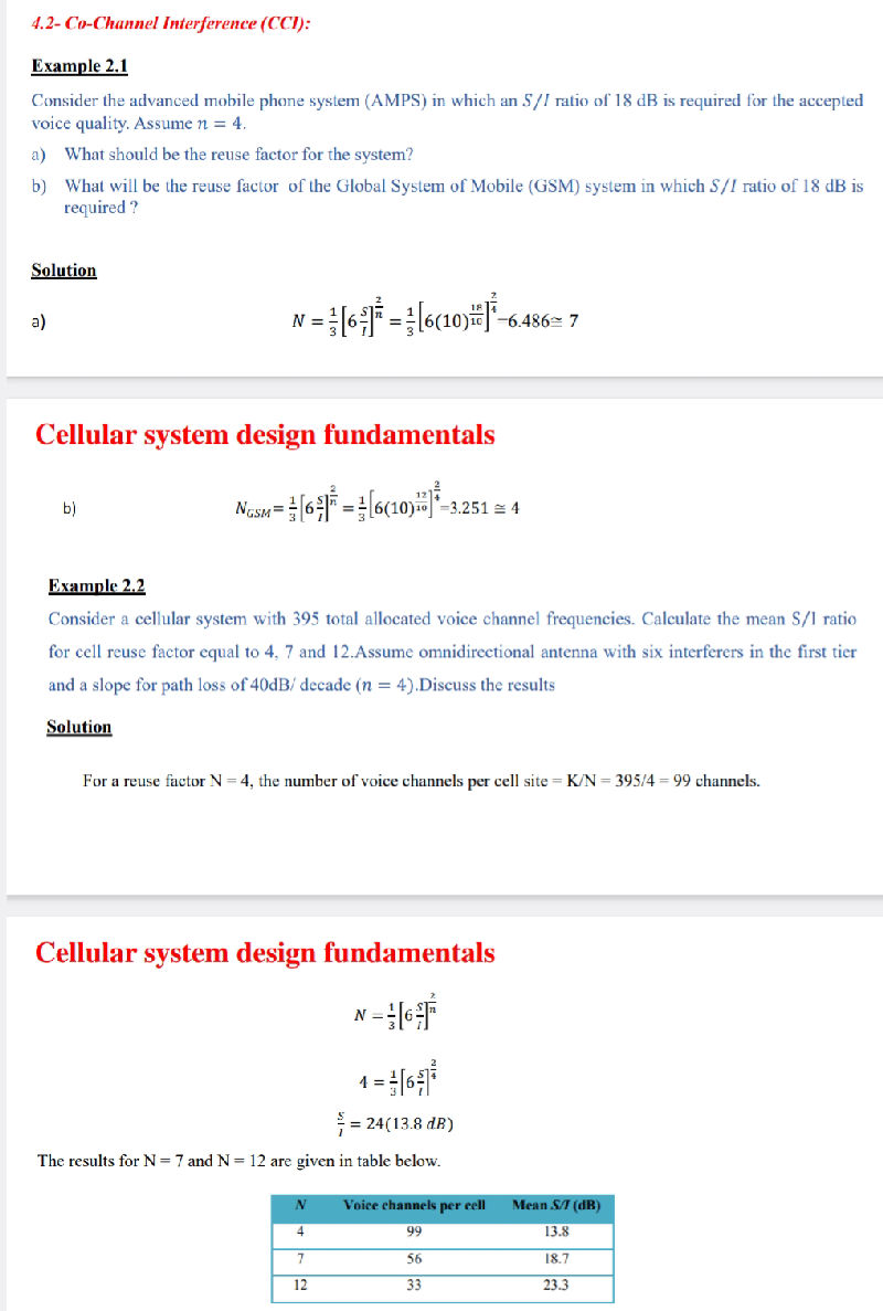 42-Co-Channel Interference (CCI) Example 21 | StudyX
