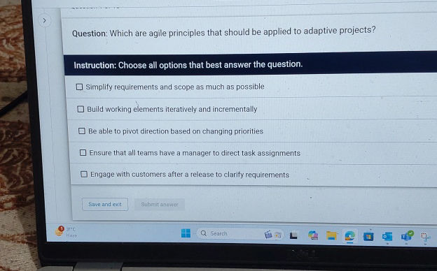 Question Which are agile principles that | StudyX