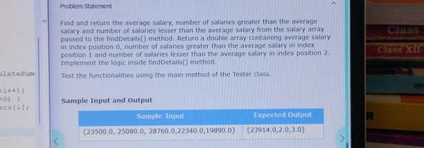 Problem StatementFind and return the average | StudyX