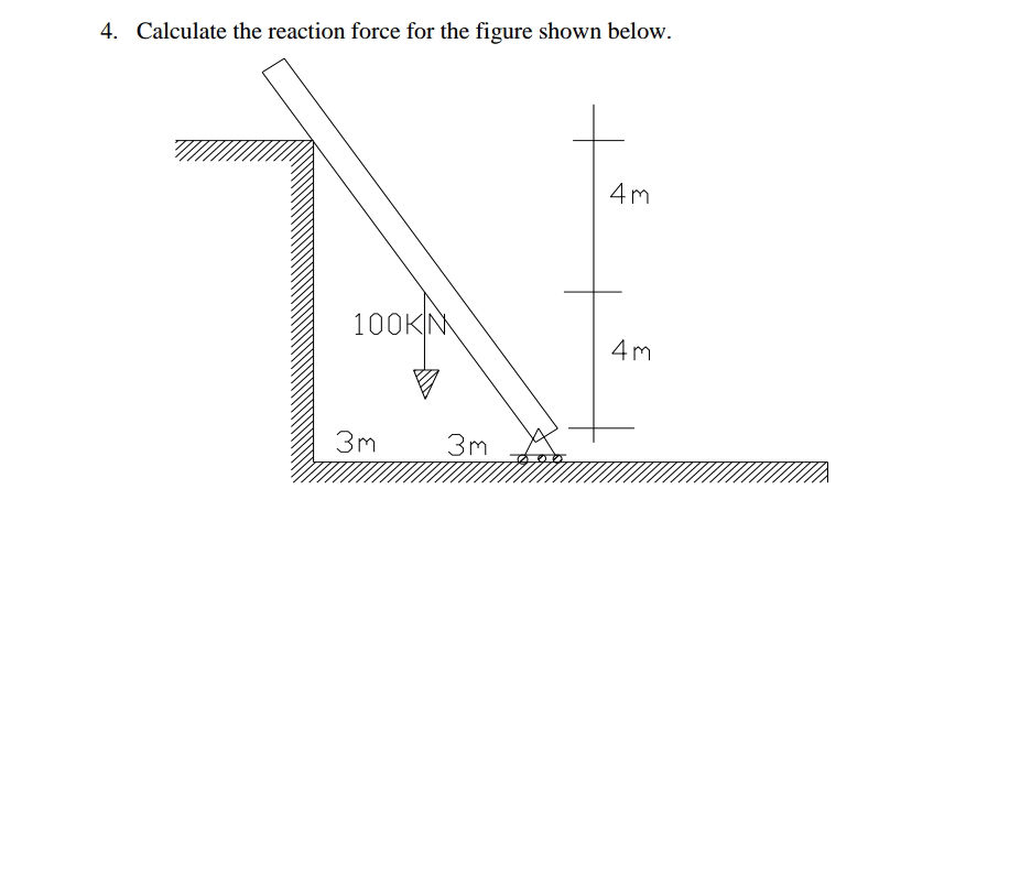 4 Calculate the reaction force for the | StudyX