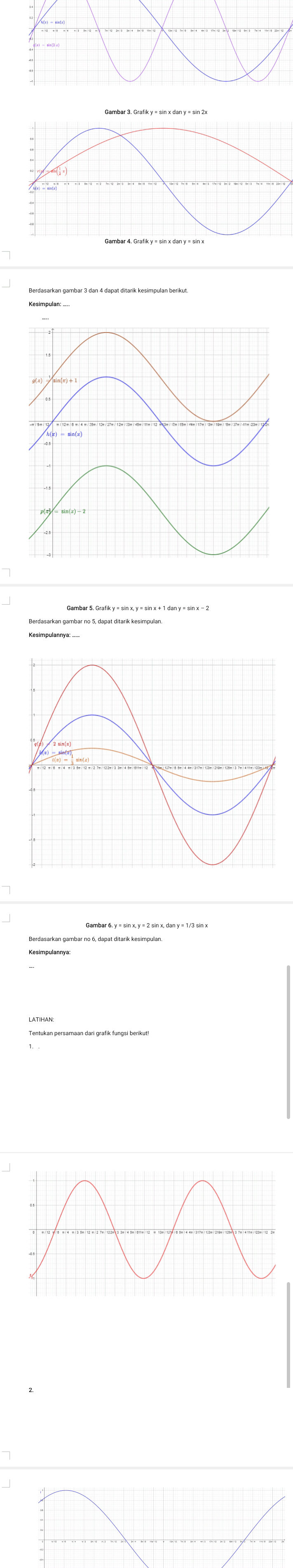 Gambar 3 Grafik y = sin x dan y = sin 2x | StudyX