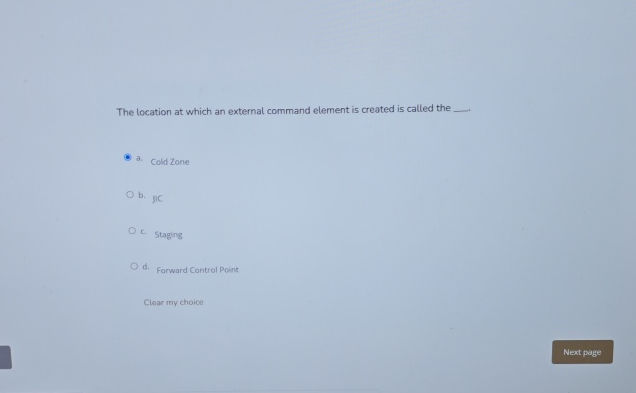 The location at which an external command | StudyX