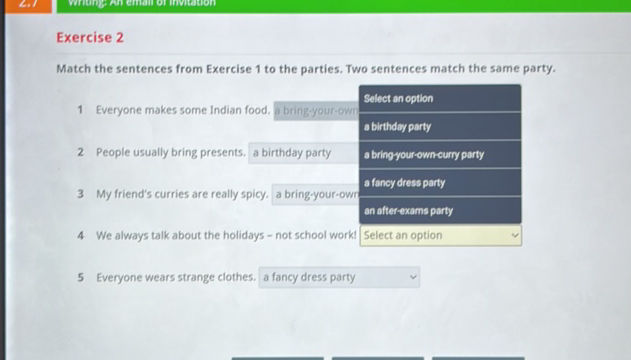 Match the sentences from Exercise 1 to the | StudyX