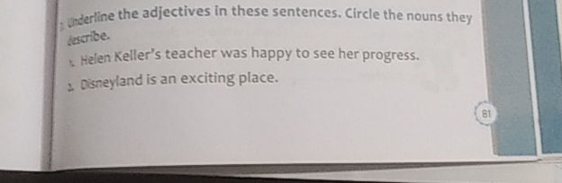 Underline the adjectives in these sentences | StudyX