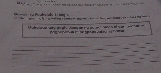 Gawain sa Pagkatuto Bilang 3 Panuto Ibigay | StudyX