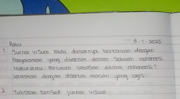 1 Jurnal visual pada dasarnya berkaitan | StudyX